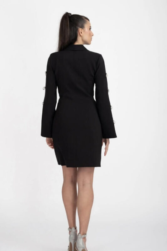 Rochie neagra tip sacou - Rochii Office